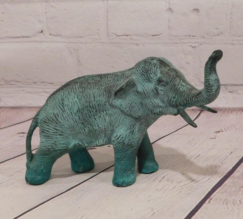 Vintage Verdigris Brass Elephant Figure, 6.25"h, SB23 - Etsy
