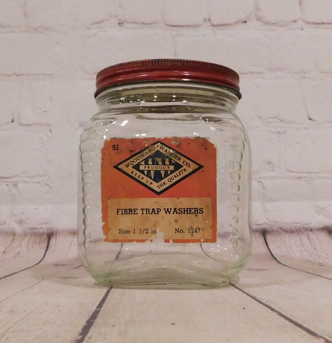 Vintage Hardware Store Jar, Industrial Decor, Hardware Advertising Jar ...
