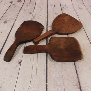 Vintage Wooden Paddle Utensils, Kitchen Paddles, Cooking Paddles ...