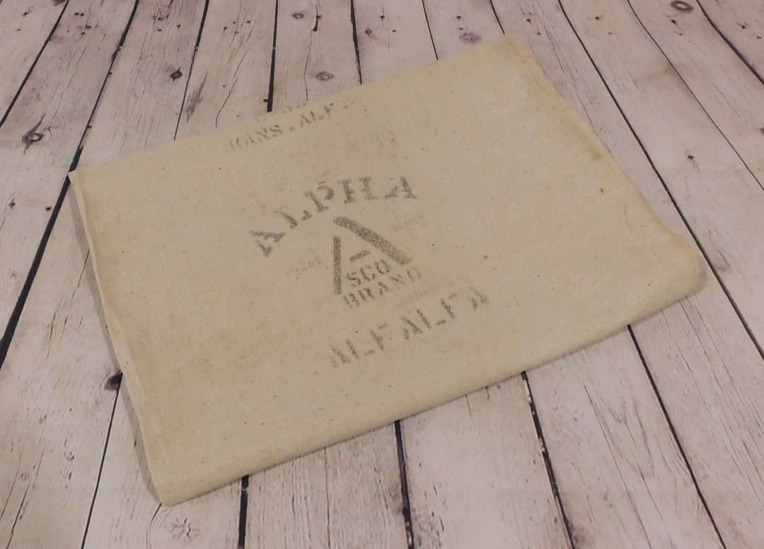 Vintage Heavy Weight Cotton Feed Sack, Alpha Brand Alfalfa Bag, Farm ...