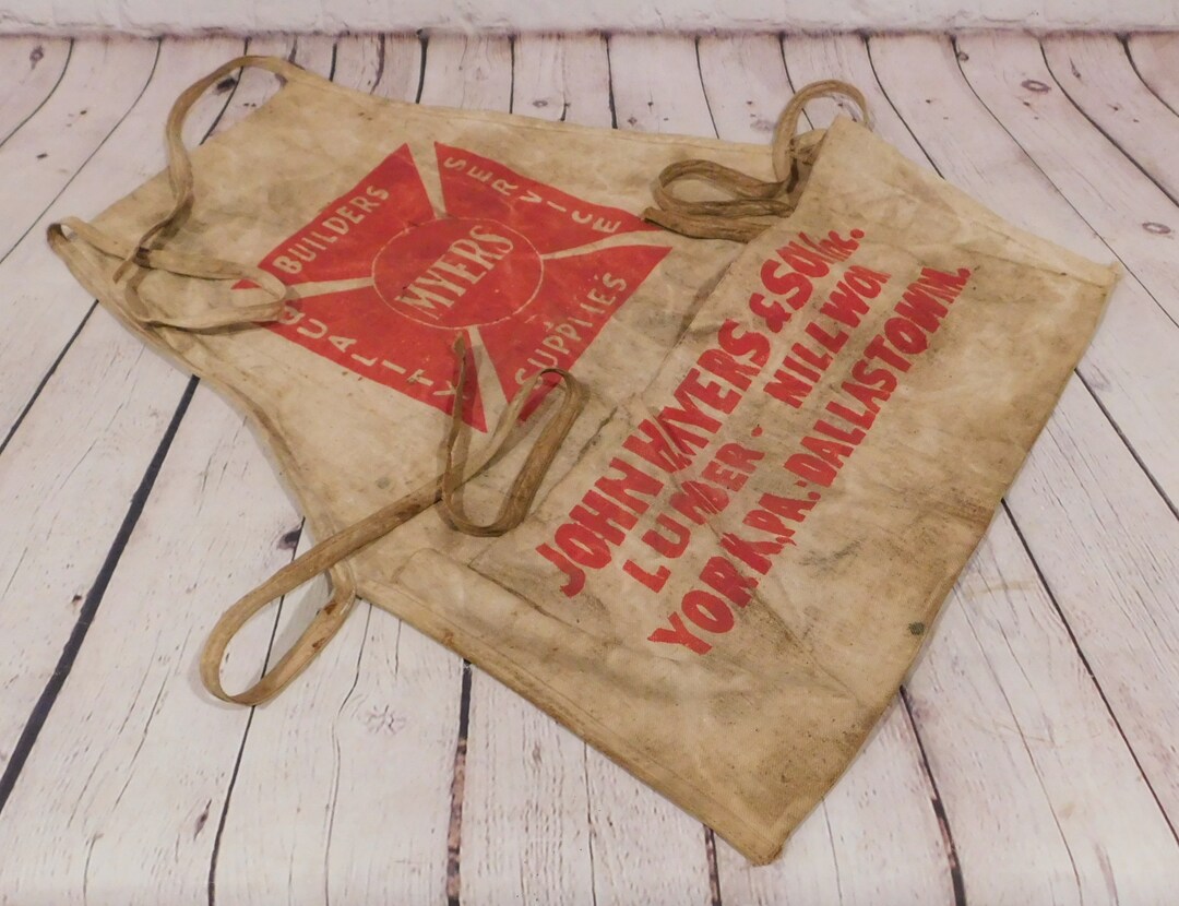Vintage Advertising Apron, Lumber Company Apron With Pockets, Hardware ...
