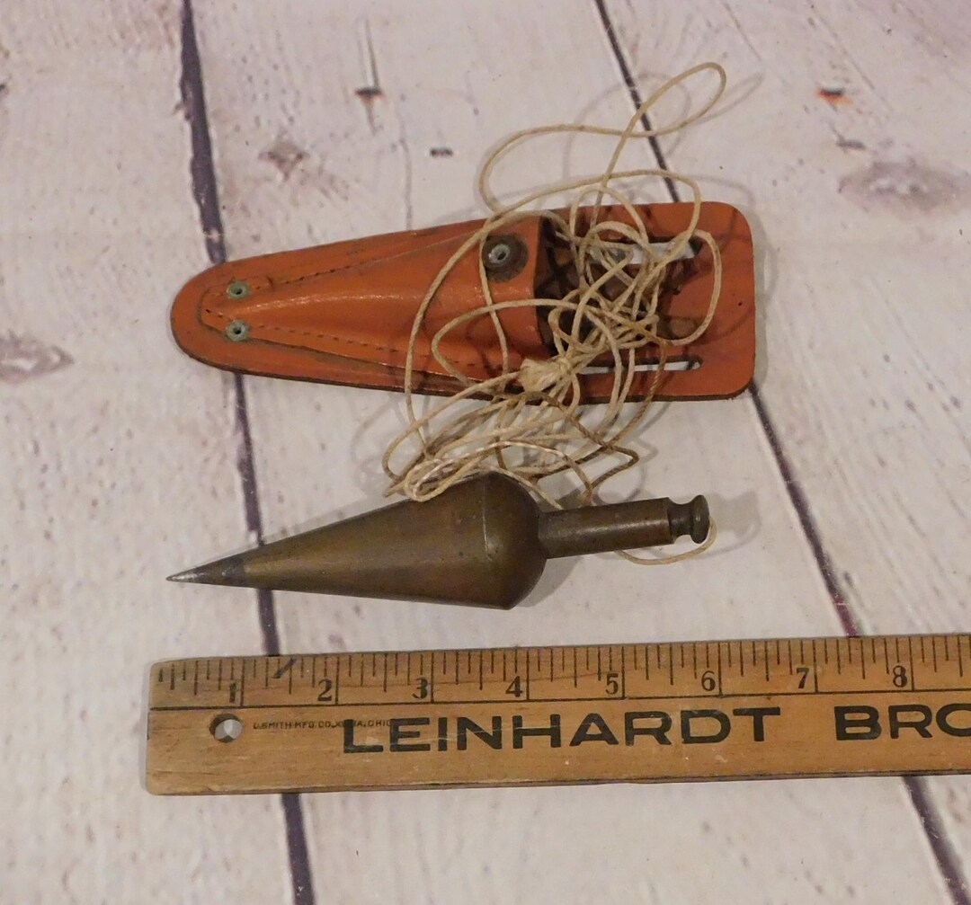 Vintage K & E Plumb Bob With Leather Holder, Carpentry or Masonry Tool ...