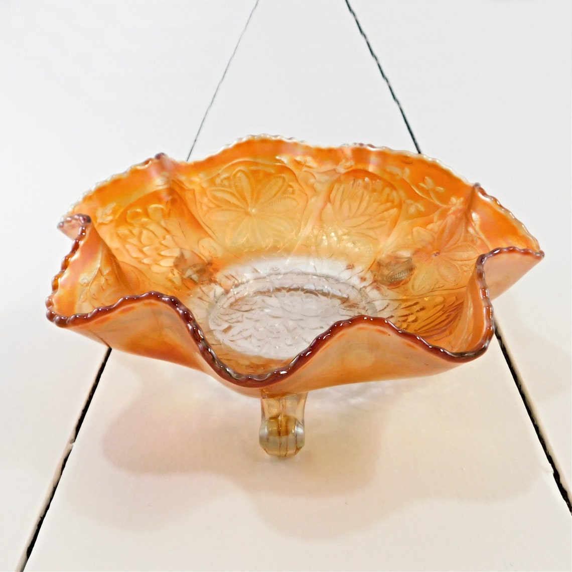 Fenton Water Lily Pattern Master Berry Bowl With Clear - Etsy