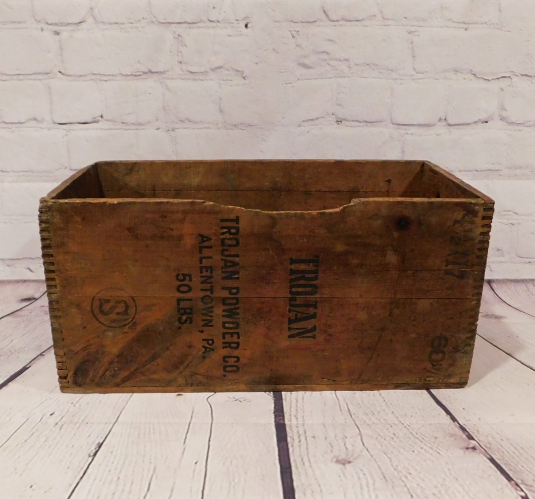 Vintage Explosives Crate, Trojan Powder Co., Allentown, PA, WC39 - Etsy