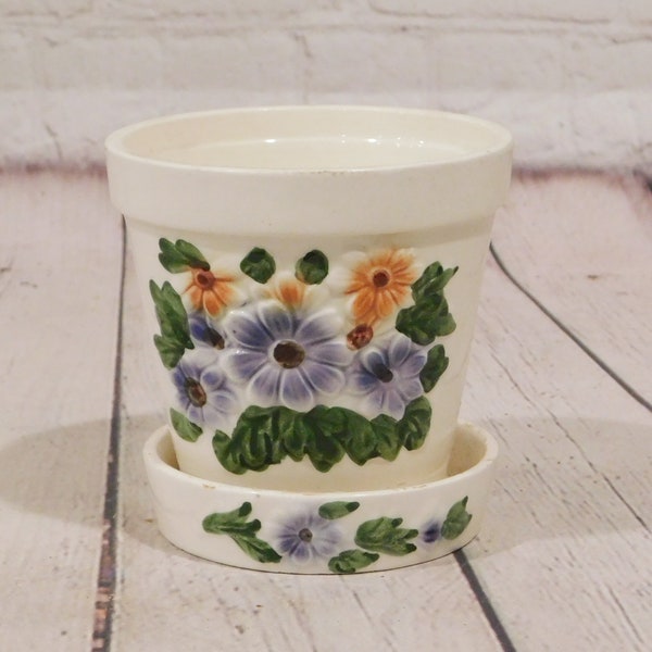 Small Vintage Pottery Flower Pots - Etsy
