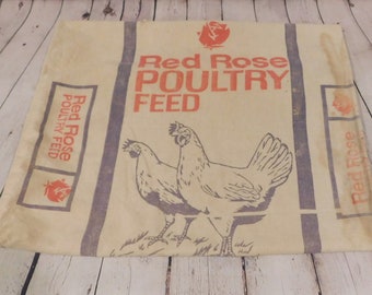 Red Rose Feed Sack - Etsy