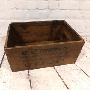 Vintage Dovetailed Wood Crate, ATLAS EXPLOSIVES, Atlas Powder Co ...