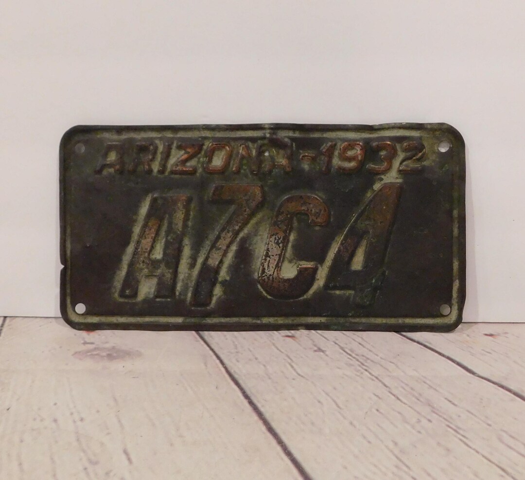 Arizona 1932 License Plate, A7C4, Copper License Plate, HW169 - Etsy