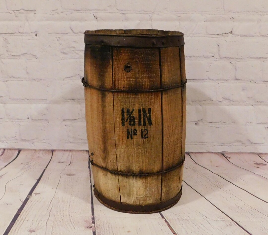 Vintage Wood Nail Keg, Rustic Farmhouse Decor, WC59 - Etsy
