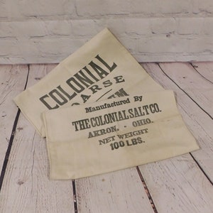 Vintage Cloth Dry Goods Sack, Colonial Coarse Medium Salt Bag, Akron ...