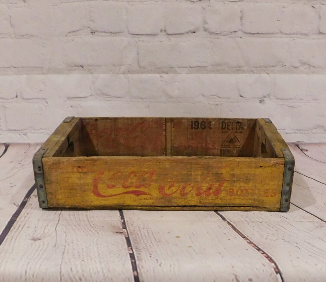 Vintage Yellow Wooden Coca Cola Crate, 1964 Coke Case, WC47 - Etsy