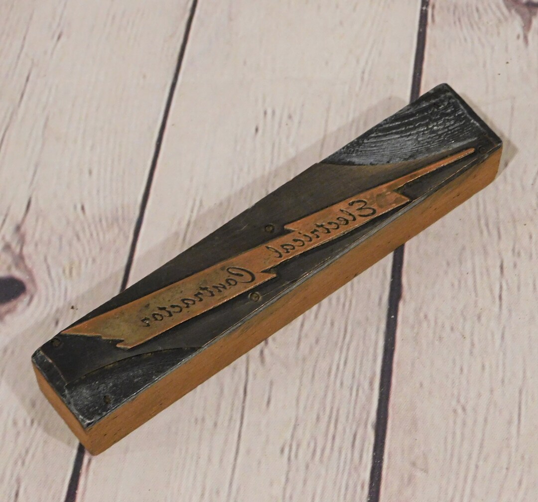 Vintage Letterpress Block, Copper Stamp, "electrical Contractor" LP57 ...