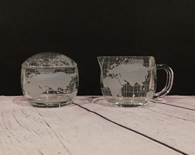 Nestle Nescafe Globe Sugar & Creamer, World Map Motif, VK49 - Etsy