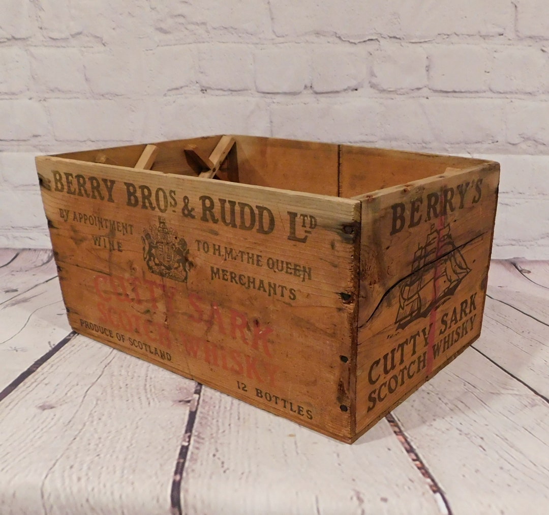 Vintage Wood Crate, Berry Bros. & Rudd Ltd., Cutty Sark Scotch Whisky ...