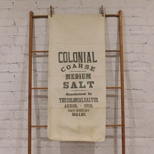 Vintage Cloth Dry Goods Sack, Colonial Coarse Medium Salt Bag, Akron ...