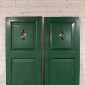 Farmhouse Shutters With Pine Tree Cutout, Vintage Raised Panel Green ...