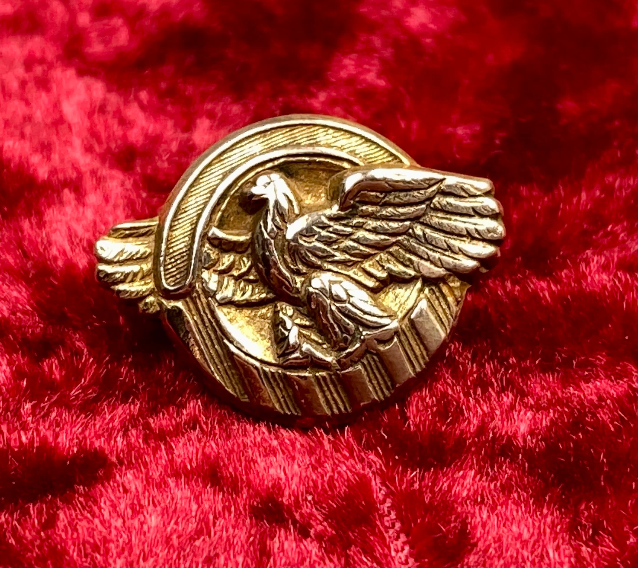 10K Yellow Gold Ruptured Duck WW2 Honorable Service Lapel Pin Discharge ...