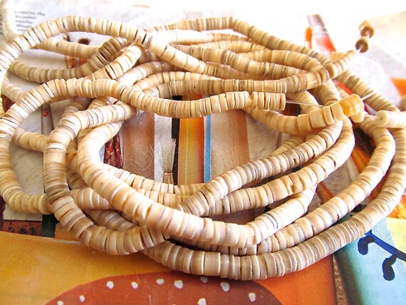 Heishi Shell Beads Orange Wafers Melon Heishi Peach Shell - Etsy