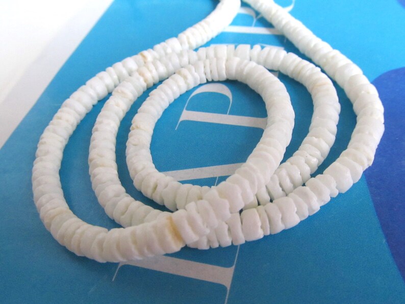 White Shell Heishi Wafers Shell Washers White Ruff Shell - Etsy