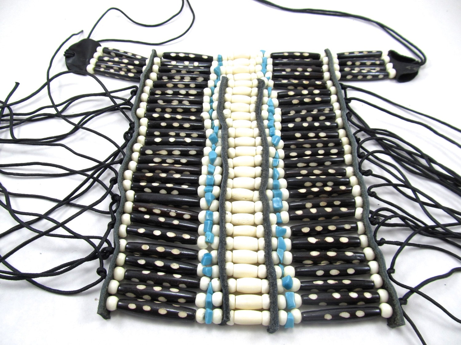 Bone Hairpipe Breastplate, Turquoise and Buffalo Bone, Regalia, Native ...
