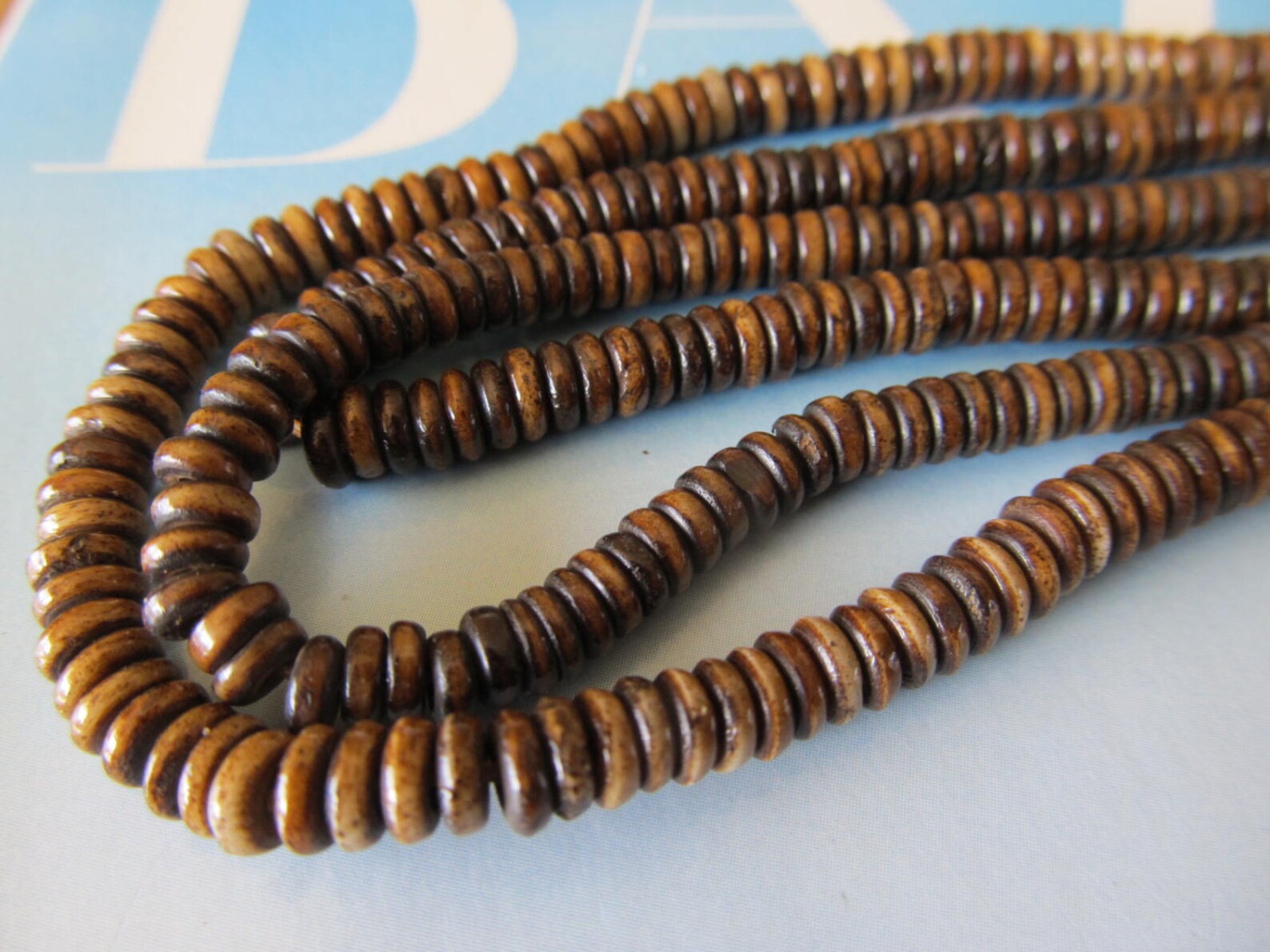 Thin Brown Washers Brown Bone Discs Spacer Beads Tribal | Etsy