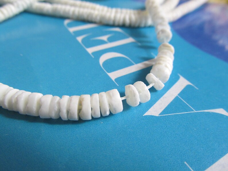 White Shell Heishi Wafers Shell Washers White Ruff Shell - Etsy