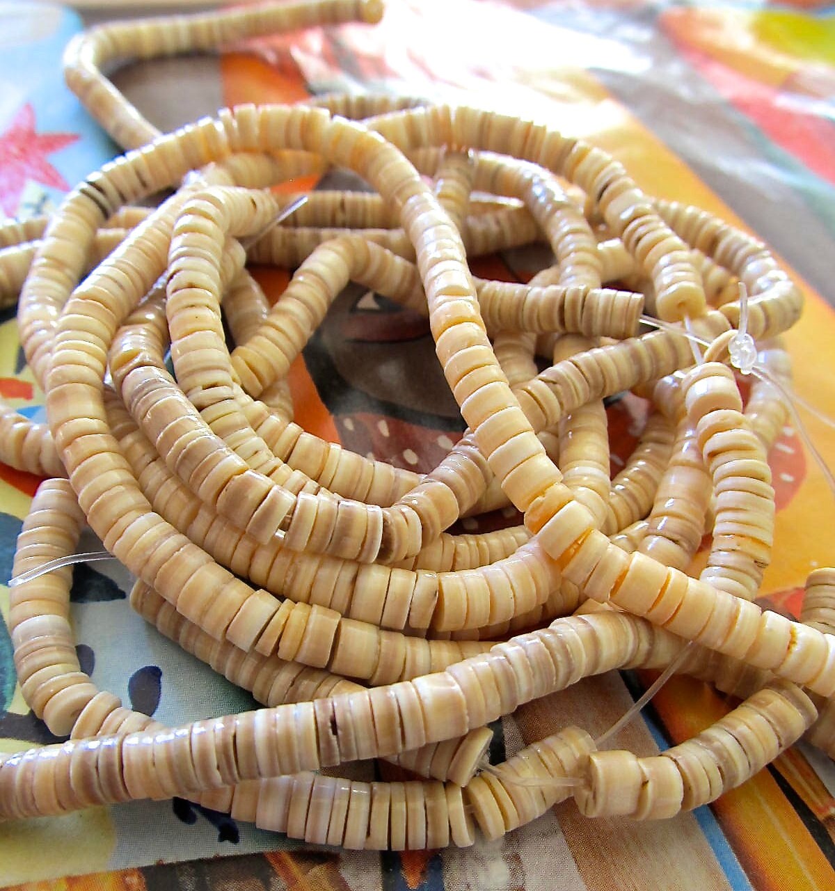 Heishi Shell Beads Orange Wafers Melon Heishi Peach Shell - Etsy