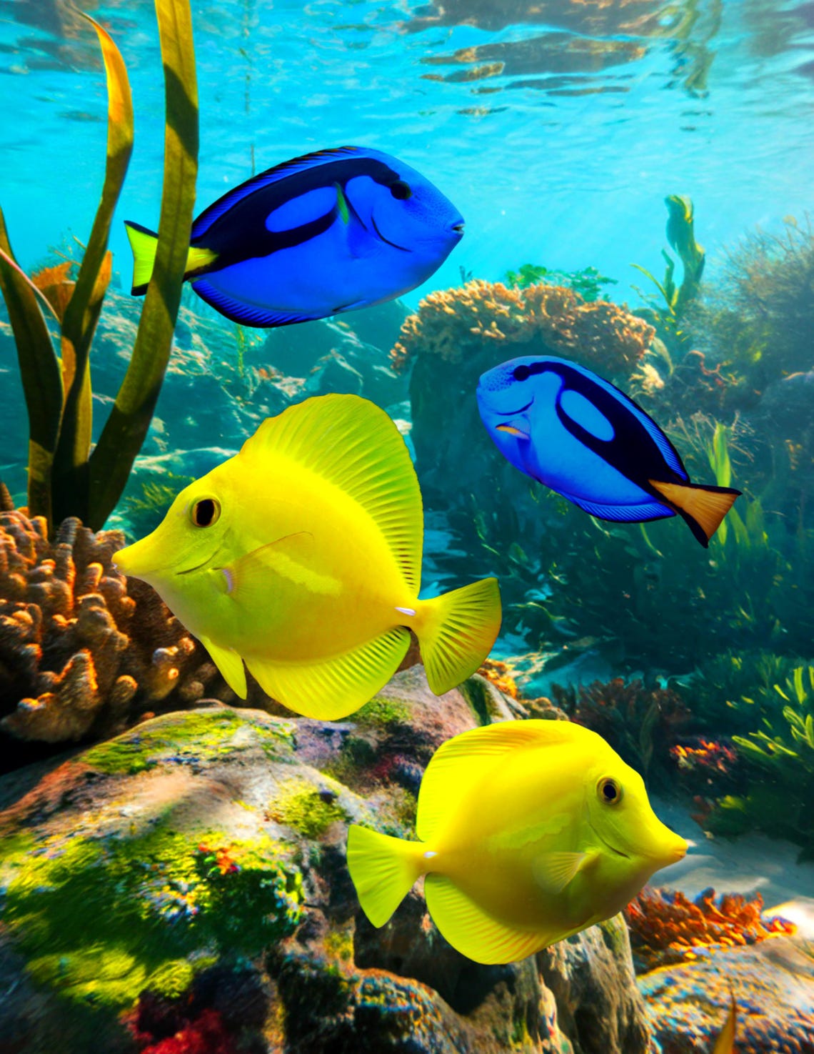 Yellow Tang Blue Tangs Saltwater Aquarium Reef Fish Wall Art - Etsy