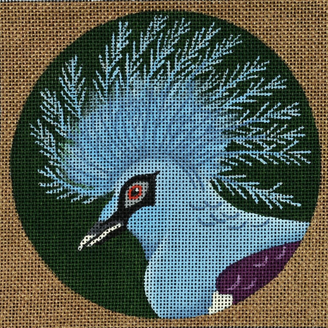 Needlepoint Handpainted Dede Coaster Bird Crowned Pigeon New - Etsy
