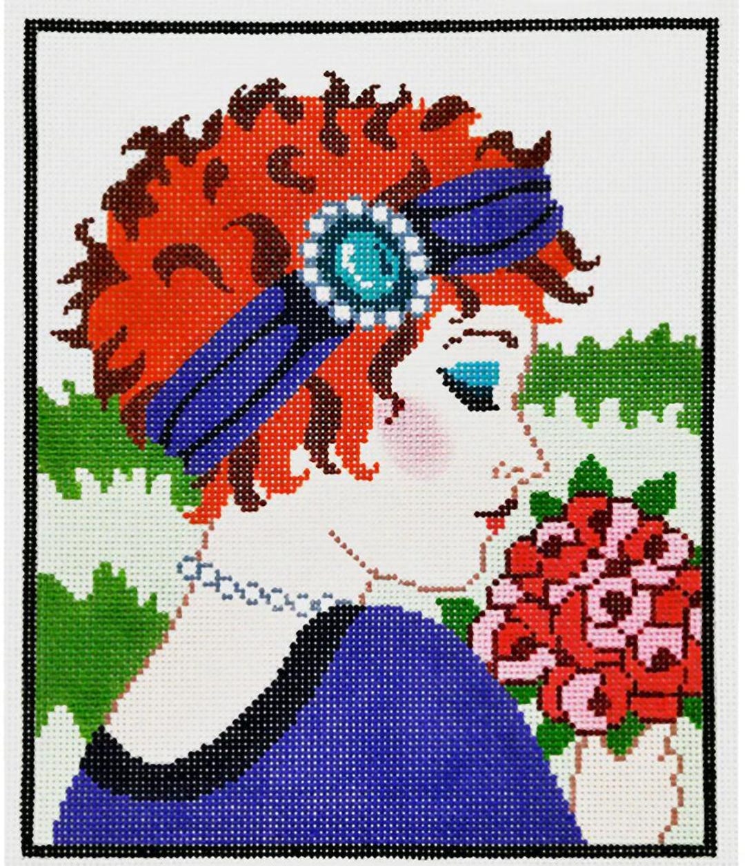 Needlepoint Handpainted Lee Curly 8x10 - Etsy