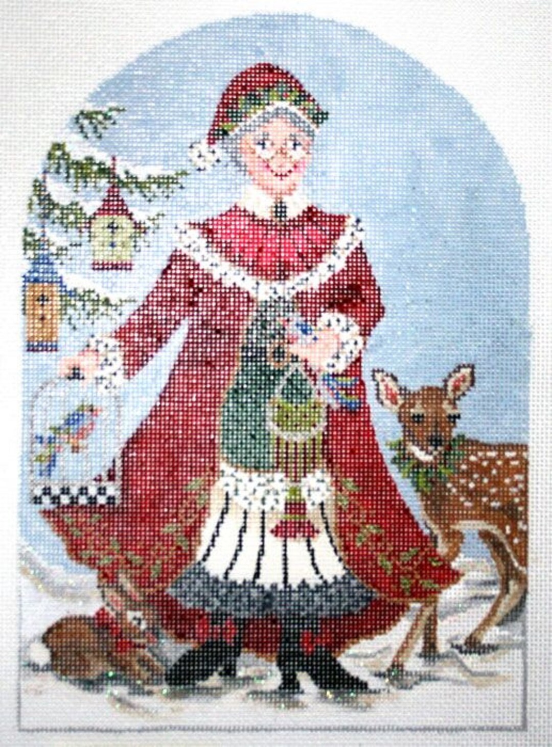 Needlepoint Handpainted Kelly Clark Christmas Mrs Claus 6x9 - Etsy