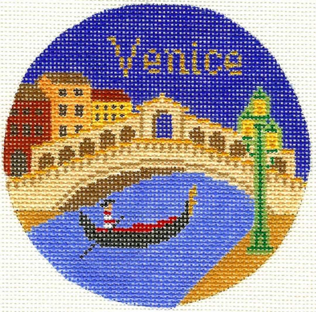 Needlepoint Handpainted Venice Christmas Silver Needle 4.25" - Etsy
