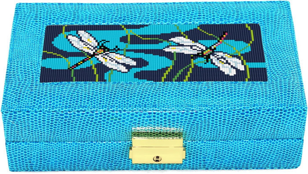 Needlepoint Lee Jewelry Case Leather Blue - Canvas Sold Separately - Etsy