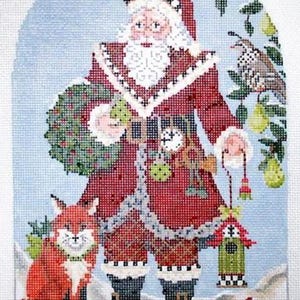 Needlepoint Handpainted Christmas Kelly Clark Santa Claus 6x10 - Etsy