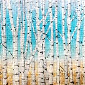 Needlepoint Handpainted Alice Peterson Birch Trees 10x13 - Etsy