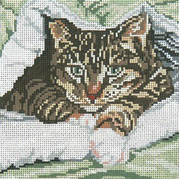 Cat Needlepoint - Etsy