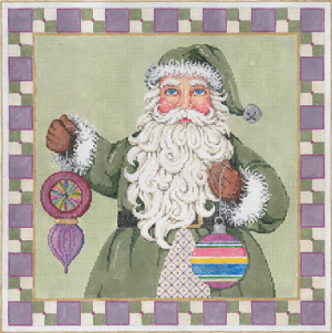 Needlepoint Handpainted Sandra Gilmore Christmas Santa Squares 12.5 - Etsy