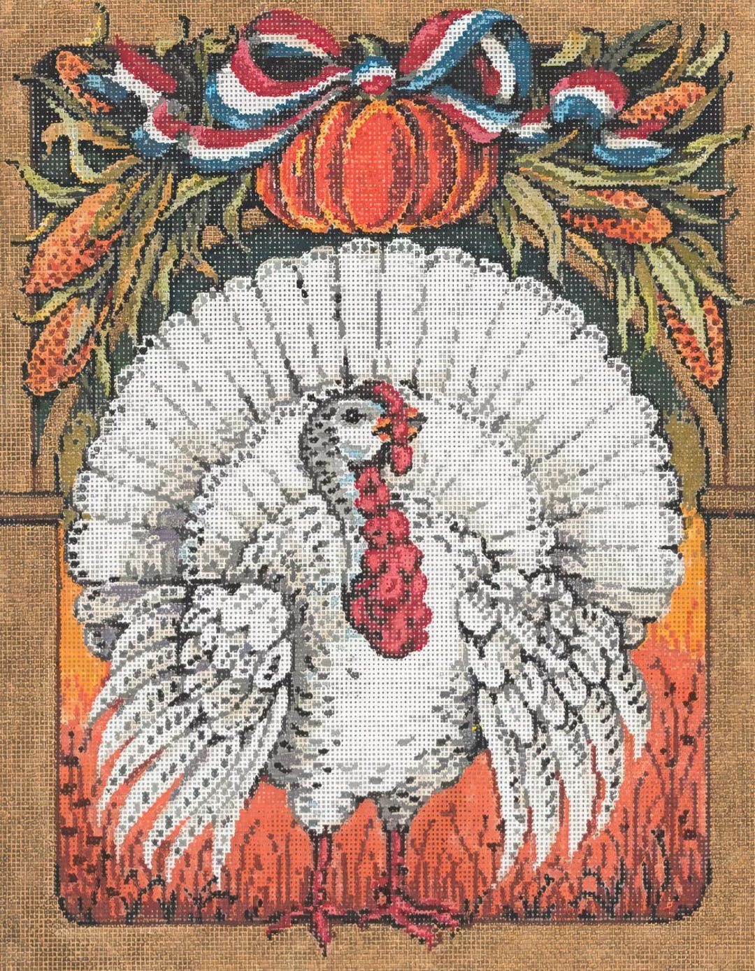 Handpainted Needlepoint Sandra Gilmore Gobbler 9x12 - Etsy