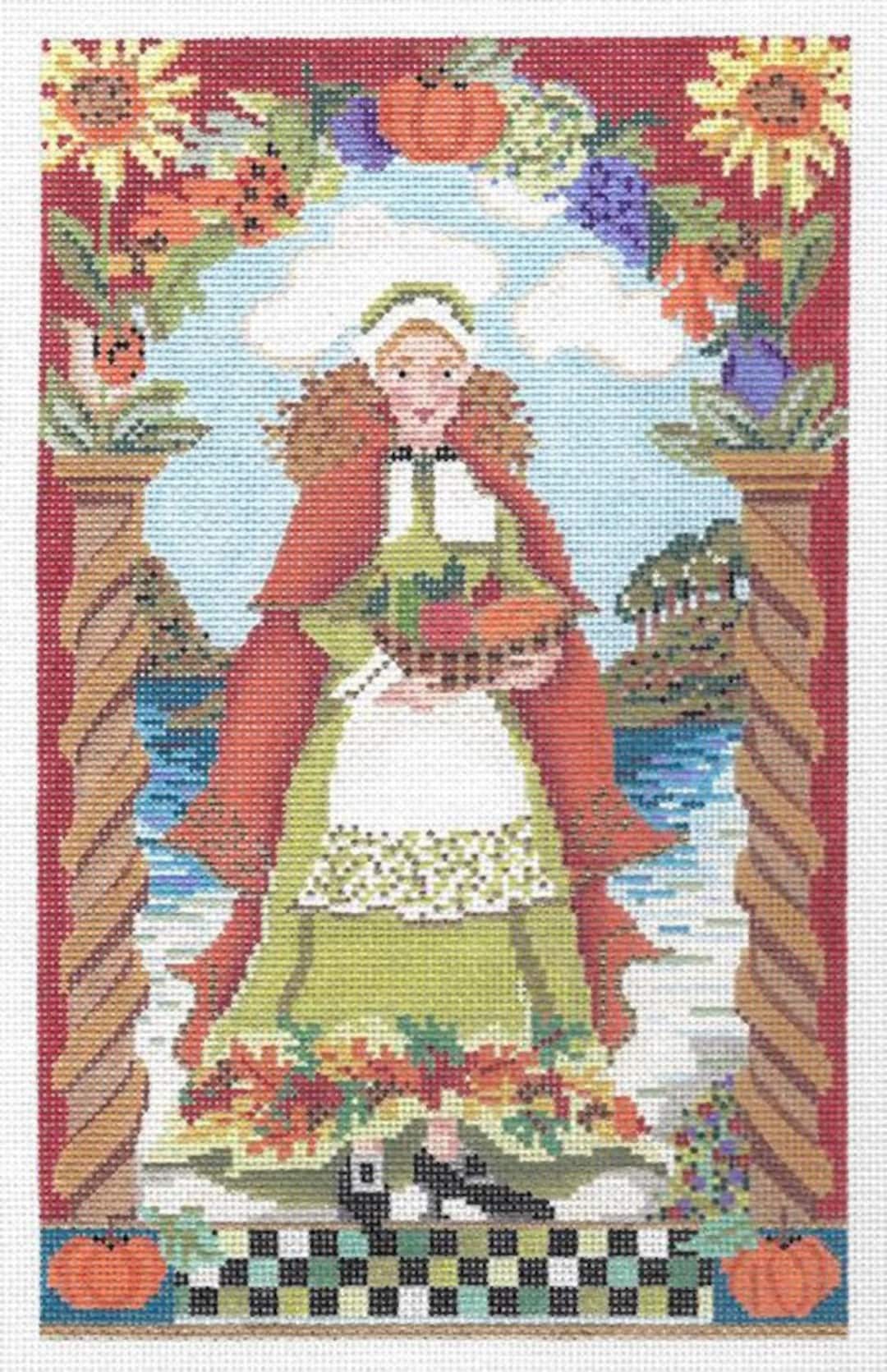 Needlepoint Handpainted Kelly Clark Rebekah Pilgrim W/ Stitch Guide - Etsy