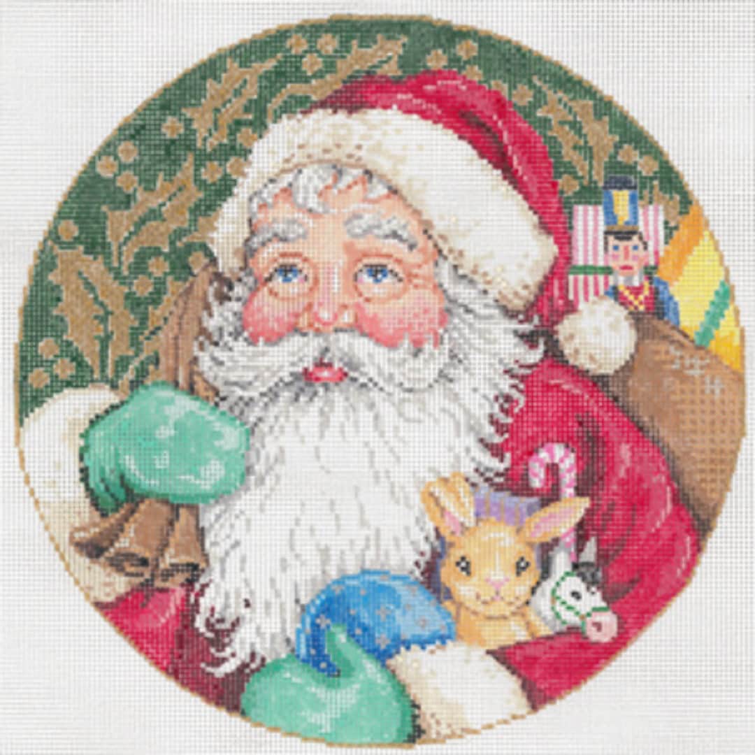 Needlepoint Handpainted Sandra Gilmore Santa Bag of Fun 8 - Etsy