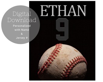 Personalized Baseball PRINTABLE Art Baseball Gift With Name | Etsy