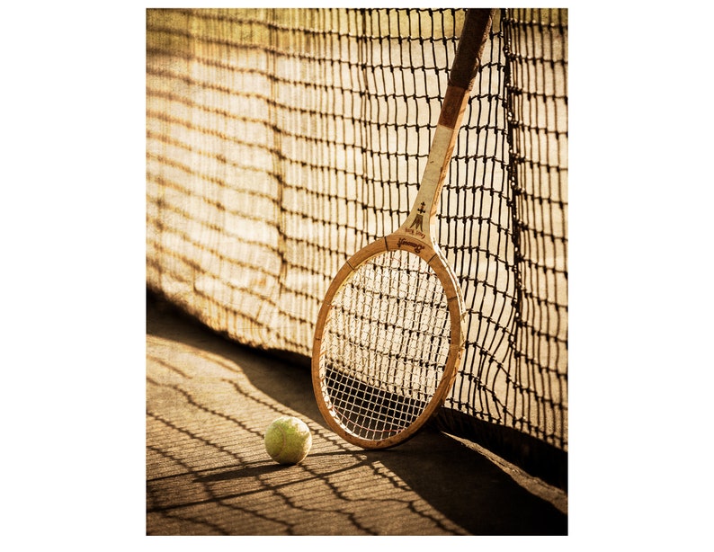 Tennis Print in Vintage Color, Sports Art Decor, Tennis Wall Art, Ball ...
