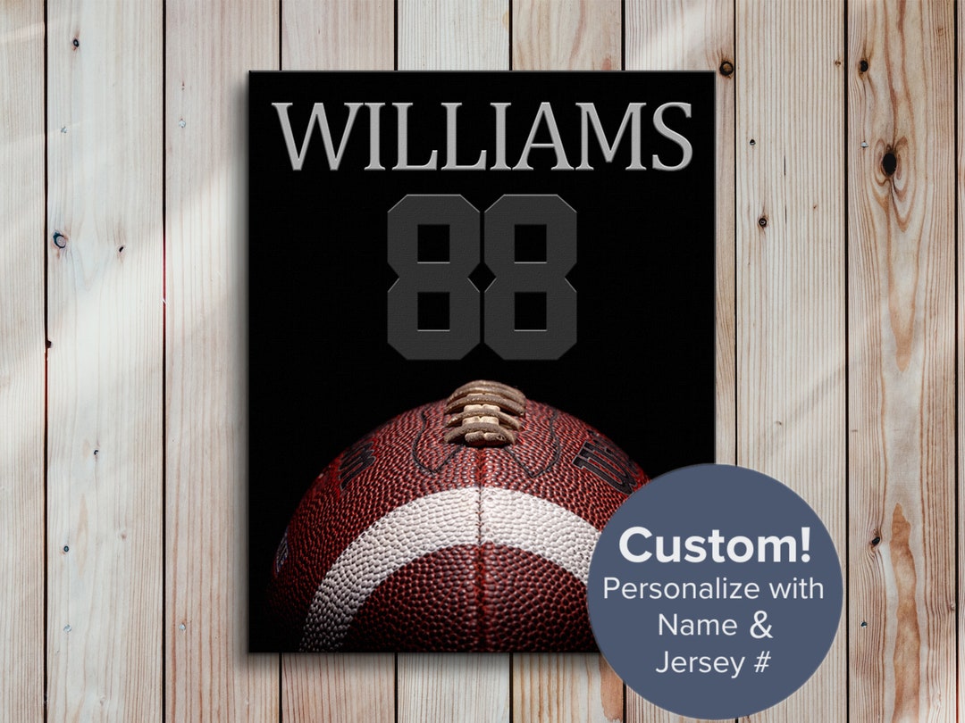 Personalized Football Gift, Football Art With Name, Sports Decor ...