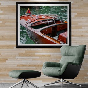 Nautical Decor - Vintage Speedboat Photo Print, Lake House Wall Art on ...