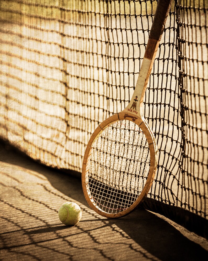 Tennis Print in Vintage Color, Sports Art Decor, Tennis Wall Art, Ball ...