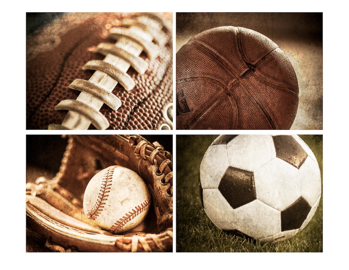 Sports Art Prints Vintage Sports Kids Room Decor Print Set - Etsy