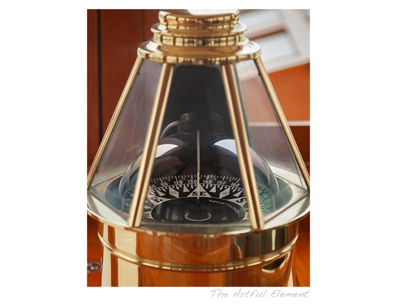 Ships Compass Art Print Nautical Decor Boating Fine Art | Etsy