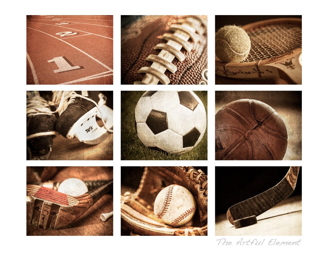 Sports Prints Giant Collection of Sports Art Set of 9 - Etsy