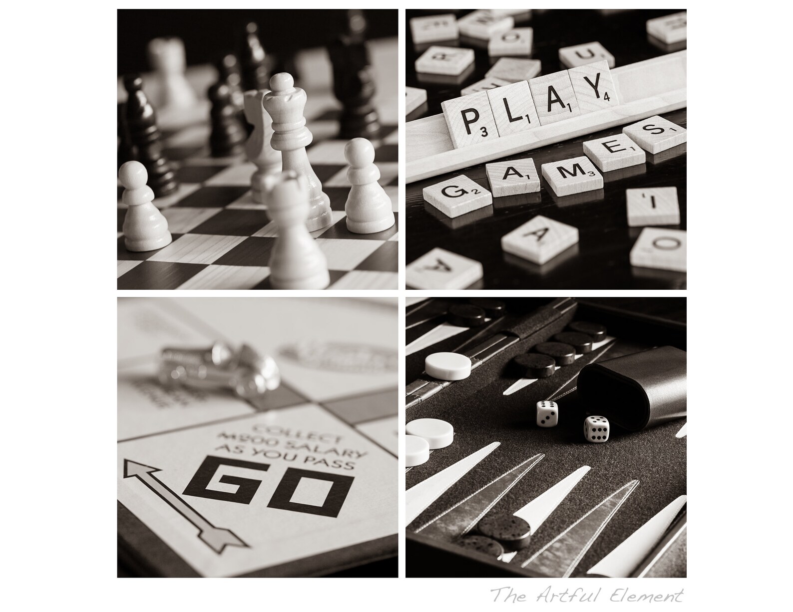 Board Game Wall Art Set of 4 Prints Game Room Decor Art - Etsy