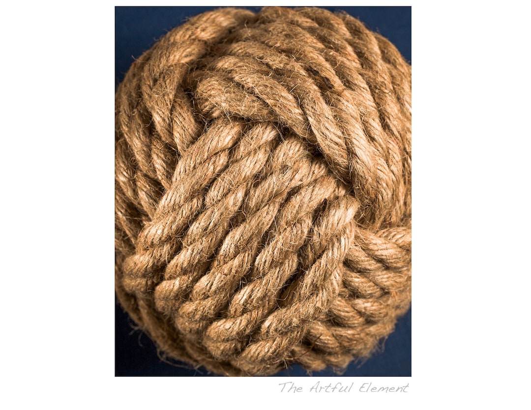 Nautical Decor Rope Art Print, Monkeys Fist Photograph, Coastal Decor ...